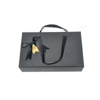China Black Kraft Paper Gift Box Candy Cookie Cloth T Shirt Scarf Pack Boxes With Ribbons for sale