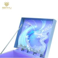 China Custom Logo Magnetic Folding Gift Box With Ribbon Carton Black Rigid Flat Luxury for sale