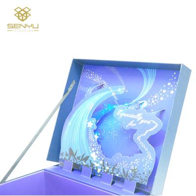 China Custom Logo Magnetic Folding Gift Box With Ribbon Carton Black Rigid Flat Luxury for sale