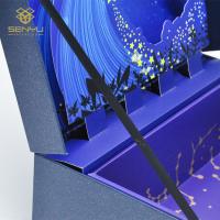 China Custom Logo Magnetic Folding Gift Box With Ribbon Carton Black Rigid Flat Luxury for sale