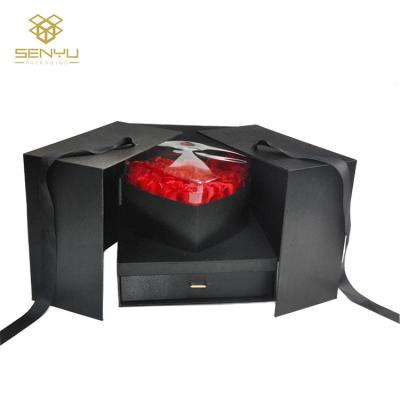 China Romantic Decor Valentines Day Gift Box Artificial Rose Flower Gift Box for sale