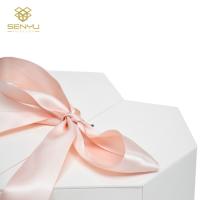 China Heart Shape Half Opening Paper Gift Box With Flowers And Gifts Happy Valentiday Party for sale