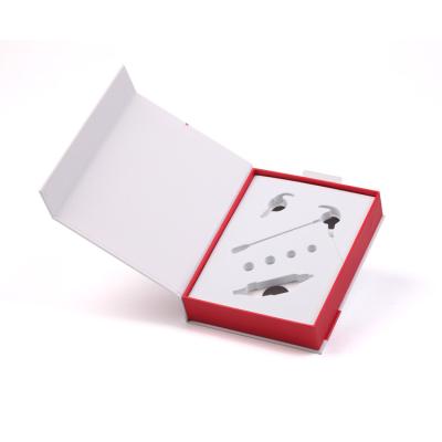 China White Retail Shipping Package Box Hard Paper Mini Earphone Package Box With Belt Inner Support for sale