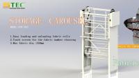 China Heavy Duty Blind Inspection Hoist Machine Steel Frame Rotary Fabric Roll Storage Carousel for sale