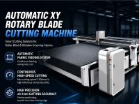 China Automatic Roller Blind Fabric Cutting Machine with XY Rotary Blade for sale
