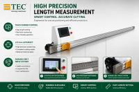 China Max Digital Measuring Stop for Aluminum Tubes – Touchscreen, ±0.1mm Precision, Flexible Panel, Dual Units, Optional Barcode Reader for sale