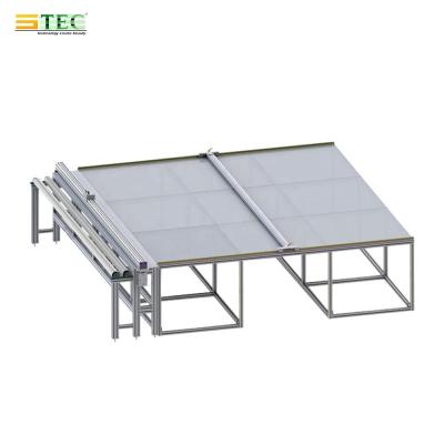 China Manual Roller Blind Fabric Cutting Table with Fast Pushed Moving Cutter Double Pneumatic Fabric Pressing Bar and Aluminum Body Frame for sale
