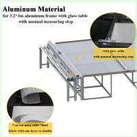 China Manual Roller Blind Fabric Cutting Table with Fast Pushed Moving Cutter Double Pneumatic Fabric Pressing Bar and Aluminum Body Frame for sale