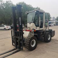 China 3.5 Ton Red Off Road Four Wheel Drive Vehicles 3500kg Construction Site Forklift for sale