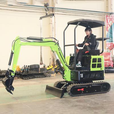 China 1800kg Mini Garden Excavator 4km/H Chassis Width 1100mm Green Machine Mini Excavator for sale