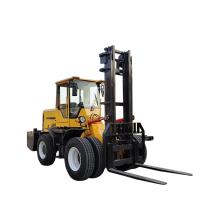 China Yellow Industrial Forklift Truck 6000kg Articulated Forklift Rough Terrain for sale