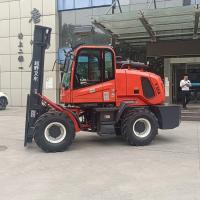 China Industrial 42KW 3500kg Off Road Forklift with 4 cylinder engine for sale