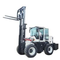 China White 6000kg Off Road Forklift With 4 Cylinder Engine 1 Year Warranty for sale