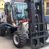 China Customized Off Road Forklift 42KW 3500kg Construction Fork Lift for sale