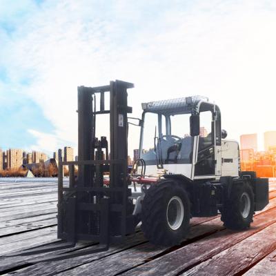 China Construction Off Road Forklift 4 Wheel Drive with High Pressure Pump for sale