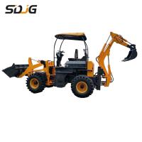 China 2.5 Ton Front End Towable Backhoe Loader Machine Hydraulic Power Steering Wheel for sale