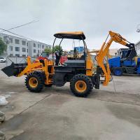 China 2.5 Ton Front End Towable Backhoe Loader Machine Hydraulic Power Steering Wheel for sale