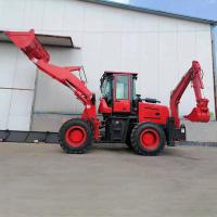 China 4 Wheel Articulated 2500kg Backhoe Loader Mini And Excavator for sale