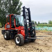 China Four Wheel Drive Small Rough Terrain Forklift Multifunction Diesel 3500kg for sale