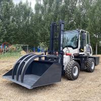 China Four Wheel Drive Small Rough Terrain Forklift Multifunction Diesel 3500kg for sale