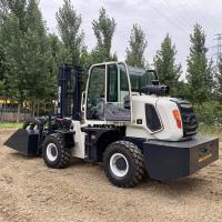China Four Wheel Drive Small Rough Terrain Forklift Multifunction Diesel 3500kg for sale