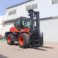China 3.5 Ton 5ton CE EPA 4 Wheel Drive 3 Stage Mast Diesel 4WD Articulated Off Road All Rough Terrain Forklift for sale