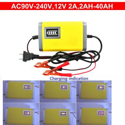 China AGM VRLA Lead Acid GEL 2A Smart Car Battery Charger Full Automatic Intelligent for sale
