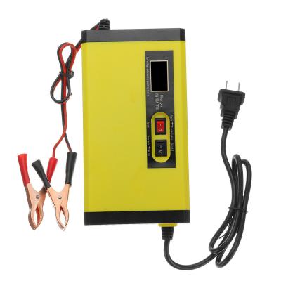 China Wet Lead Acid 12V 8A LCD Display Battery Charger Pulse Repair For Car Motorcycle for sale