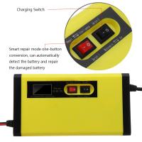 China Wet Lead Acid 12V 8A LCD Display Battery Charger Pulse Repair For Car Motorcycle for sale