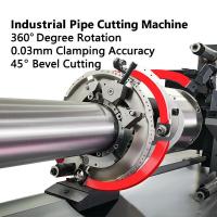 China Industrial Pipe Cutting Machine with 360 Degree Rotation 0.03mm Clamping Accuracy and 45° Bevel Cutting for sale