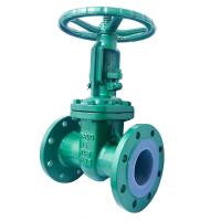 China Flanged Manual Cast Steel PTFE Lined Sluice Gate Valve Z41F46-16C for Water Treatment for sale