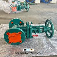 China Flanged Manual Cast Steel PTFE Lined Sluice Gate Valve Z41F46-16C for Water Treatment for sale