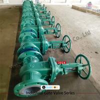 China Flanged Manual Cast Steel PTFE Lined Sluice Gate Valve Z41F46-16C for Water Treatment for sale