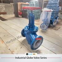 China Corrosion-Resistant PTFE-Lined Cast Steel Flanged Globe Valve J41F46-16C DN15-DN300 for sale