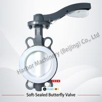 China General Fully Lined PTFE Cast Steel Double-Acting Handle Wafer Butterfly Valve D71F4-16C for sale