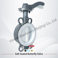 China General Fully Lined PTFE Cast Steel Double-Acting Handle Wafer Butterfly Valve D71F4-16C for sale