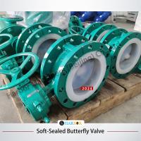 China Cast Steel Turbine Fully PTFE-Lined Flanged Butterfly Valve D341F46-16C for Industrial for sale