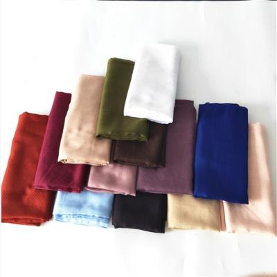 China Wholesale Solid Color Hijab square Jacquard Tudung for Muslim Women for sale