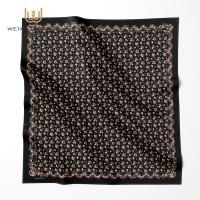 China Luxury Black Square Smooth Feeling Headscarf Digital Patterns Comfortable Tudung Bawal Cotton Voile Muslim Scarf Shawl for Women for sale