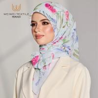 China Wholesale Custom Cotton Voile Square Print Traditional Scarf Shawl Big Size 45/50/55 Inch Square Hijab for Muslims for sale