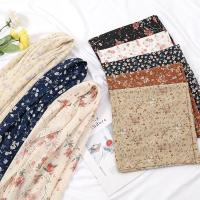 China WEIWEI Custom Fashion Small Floral 115 Square Lightweight Muslim Turban Shawl Summer Pearl Chiffon Printed Scarf Hijab for sale