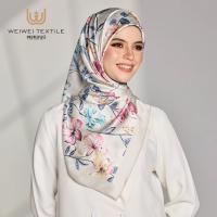 China Customized Digital Printed Tudung Shimmer Hijab Traditional Muslim Department Item Satin Silk Scarves Shawls for sale