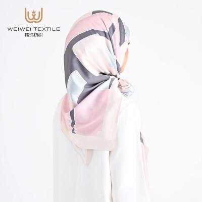 China New Designed Printed Floral Women's Tudung musulman islamic Available Malaysia Spring Satin Silk Hijab Scarf for sale