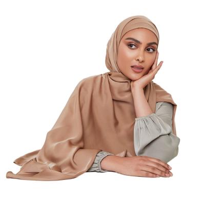 China Wholesale High Quality Plain Soft Satin Silk Hijab Shawl Fashion Headscarf Solid Colors Scarf for Women for sale