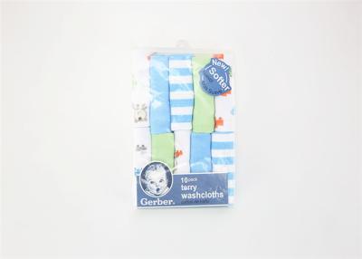 China Multi Colored Baby Bath Washcloths 100% Cotton 10pk Knitted Comfortable for sale