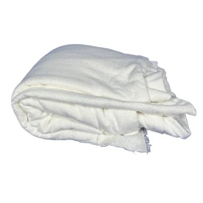 China White 320g/m² Terry Cloth Fabric with Polyester Content ≤20% and 1000×1500mm Size for Electrical Safety Testing for sale