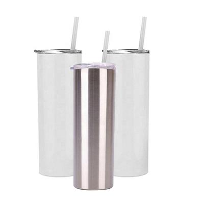 China Sublimation Blank 20oz Stainless Steel Straight Slim Tumbler Stocked Lean Tumbler Viable for sale
