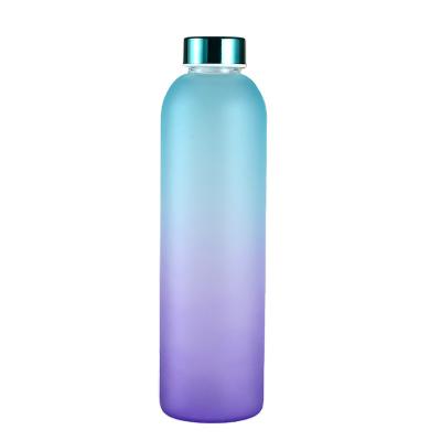 China Sustainable High Grade Glass Bottle 1 Liter With Frosted Water Bottle Weather Marker for sale