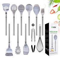 China 11 Piece Marble Silicone Kitchen Utensil Set Stainless Steel Handle 446°F Heat Resistant for sale