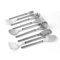 China 11 Piece Marble Silicone Kitchen Utensil Set Stainless Steel Handle 446°F Heat Resistant for sale